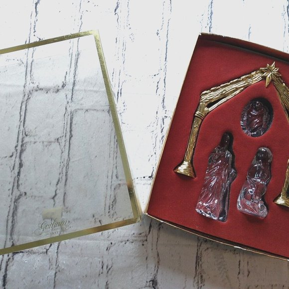 Gorham | Holiday | Gorham 4 Piece Set Lead Crystal Mary Joseph Baby ...